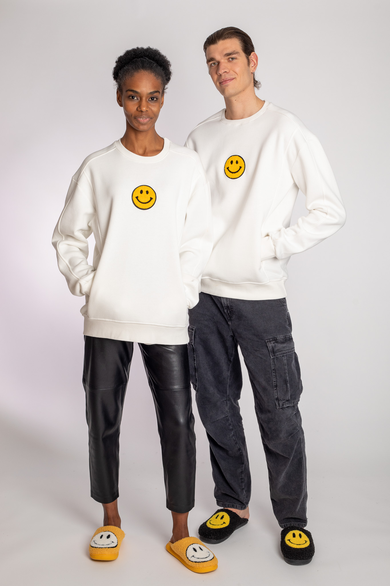 Oversized Sweatshirt with "Smiley Face" • Encoded Barcelona